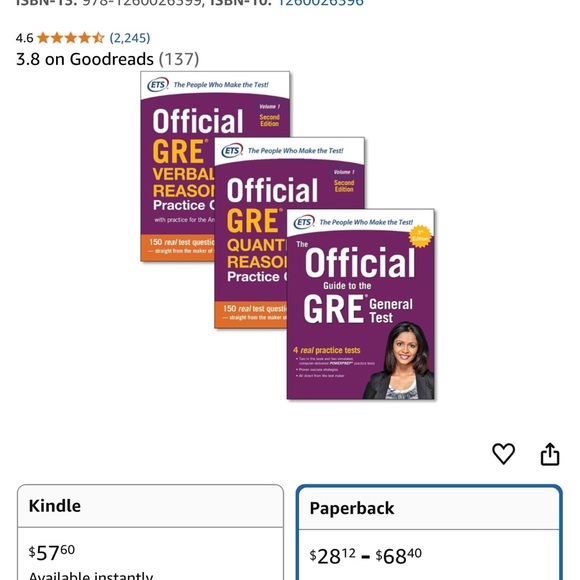 ets | Other | Official Gre Test Prep Bundle Complete Study Guide With ...